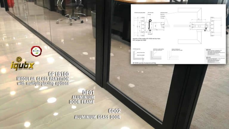 Glass Partition wall system - Modular Aluminium Glazed Partition