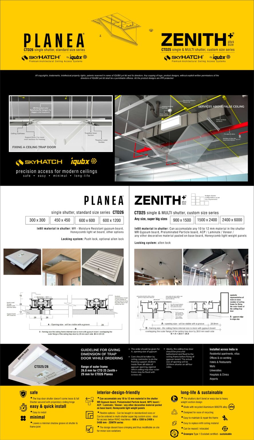 Skyhatch ceiling access panel trapdoor system - IQUBX